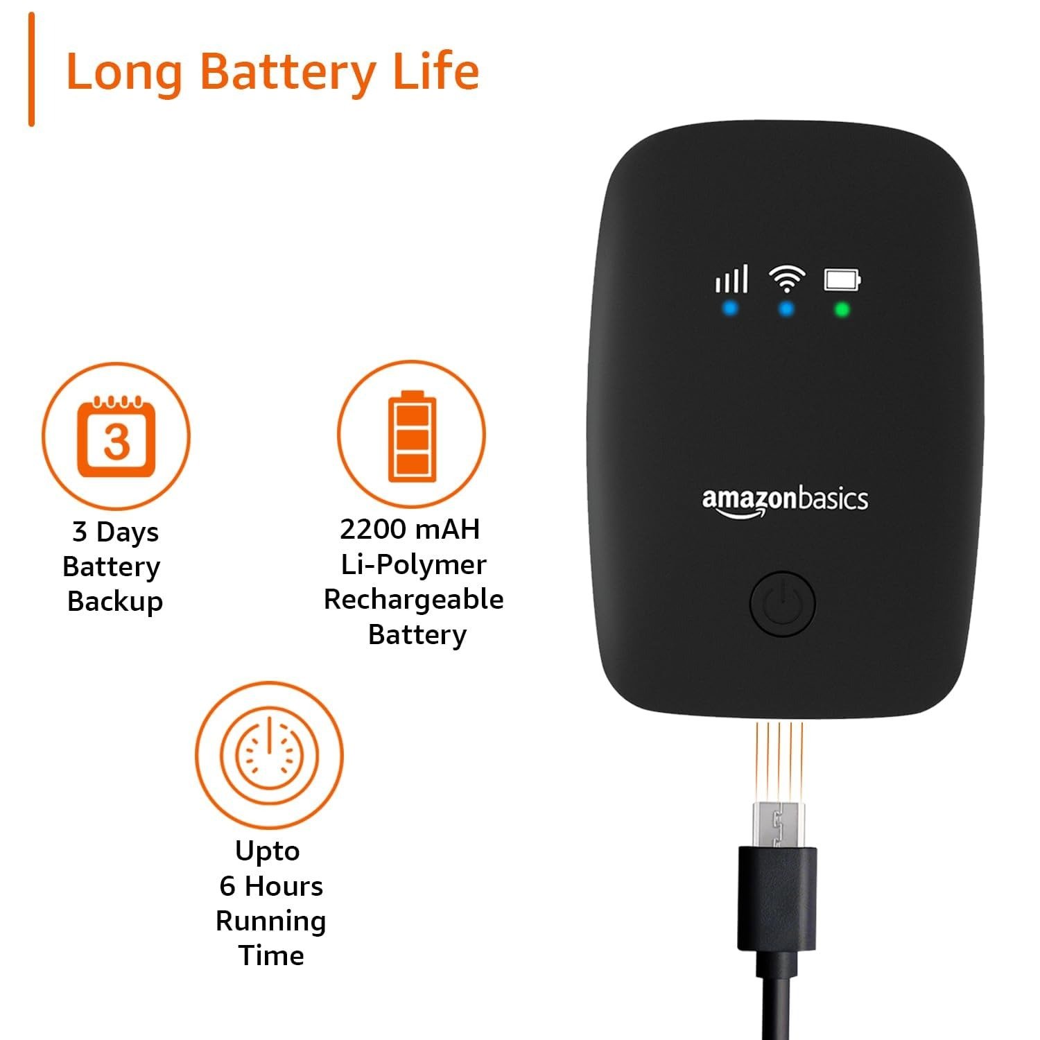 Amazon Basics 4G LTE Wireless Dongle | 150Mbps WiFi Hotspot | All SIM Support
