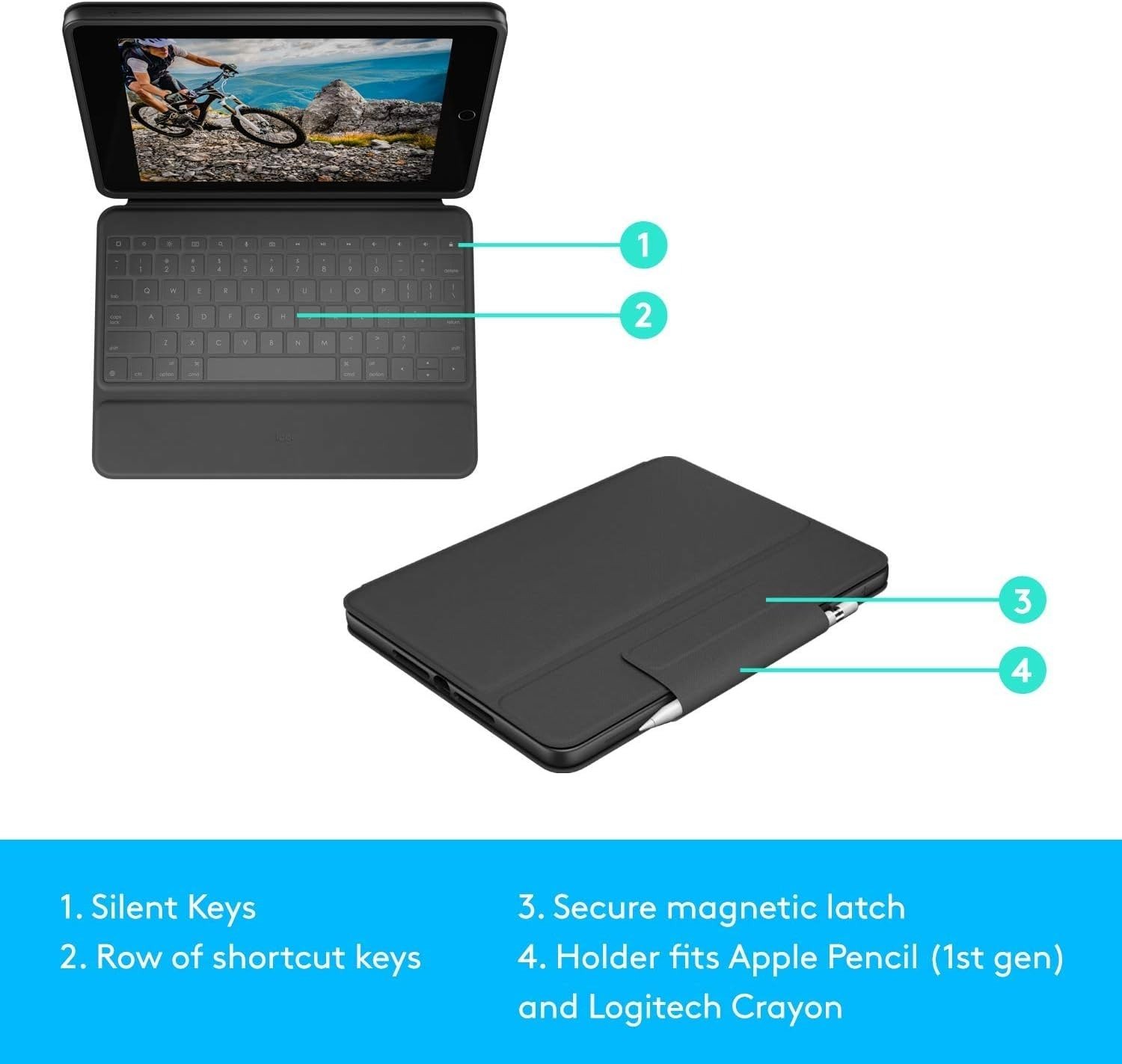 Buy Logitech Rugged Folio Keyboard Case for iPad 7th 8th 9th Gen Online ...